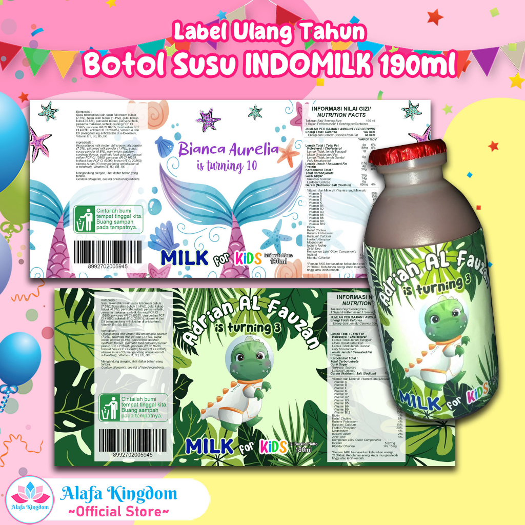 Jual [alafakingdom] Label Ulang Tahun Birthday Botol Susu Indomilk ...