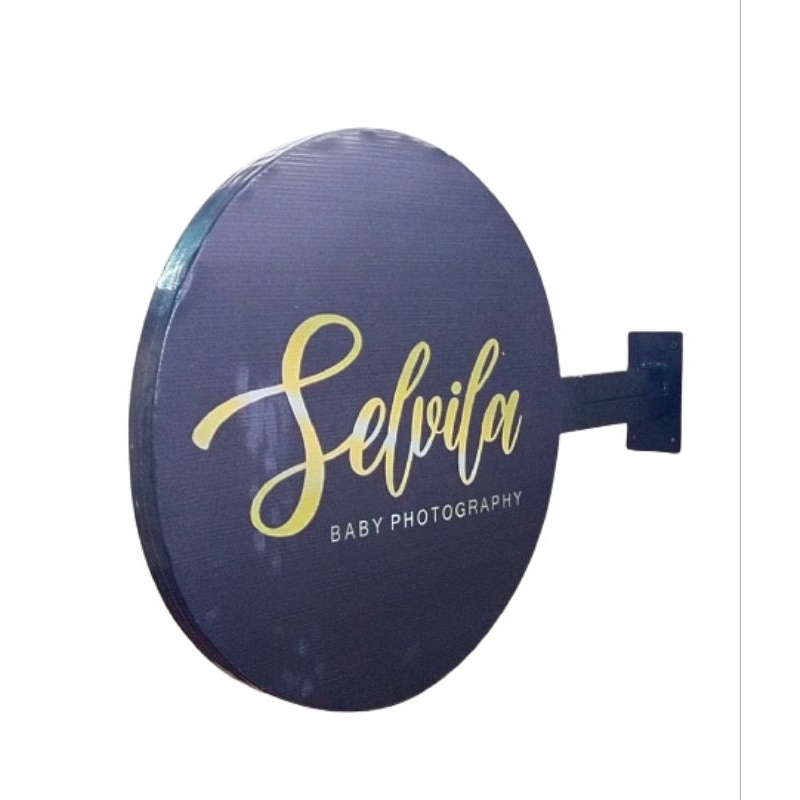 Jual papan nama bulat diameter 40 cm, 50 cm, dan 60 cmlogo dan tulisan ...