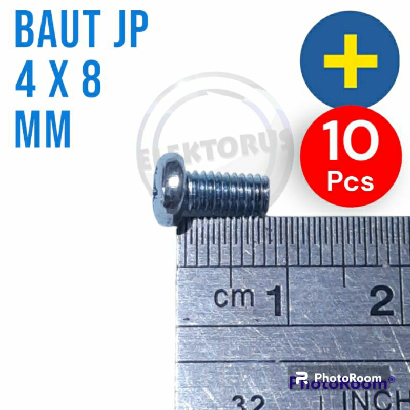Jual Baut JP 4x8 mm 10Pcs Drat Halus Baud Mesin Sekrup Skrup Kecil ...