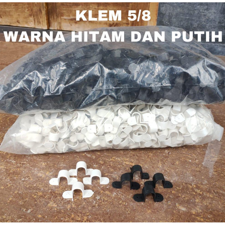 Jual GROSIR Klem Penjepit Pipa 5/8 Warna Hitam Abu dan Putih | Shopee ...