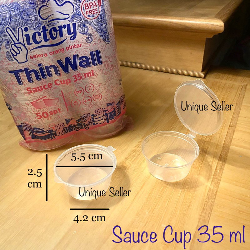 Jual Thinwall Cup 25ml 35ml 60ml 100ml isi 50 set & 150ml isi 25 set / Thinwall Sauce Cup 150 ml ...