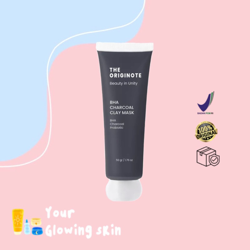 Jual THE ORIGINOTE BHA Charcoal Clay Mask 50gr | Shopee Indonesia