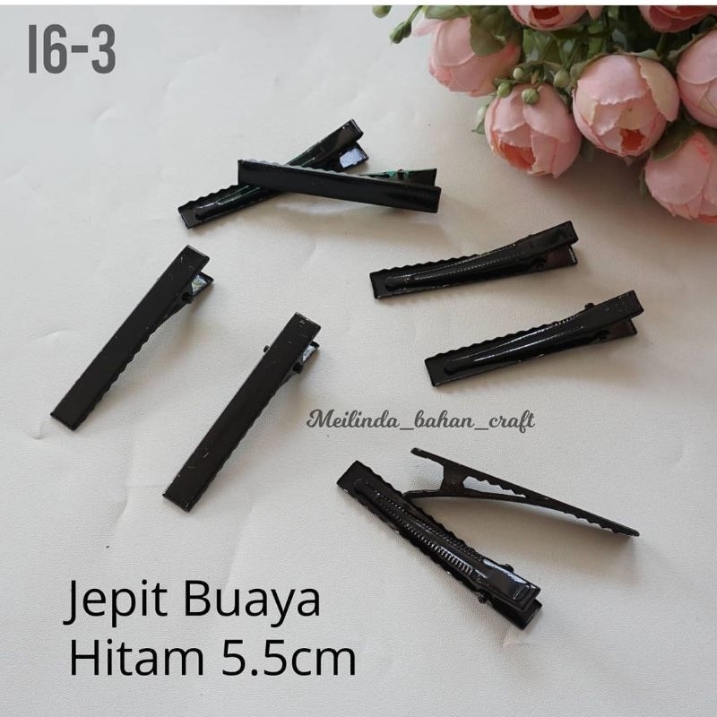 Jual (12 pcs) JEPIT BUAYA ALLIGATOR CLIP JEPIT POLOS JEPIT BESI HITAM ...