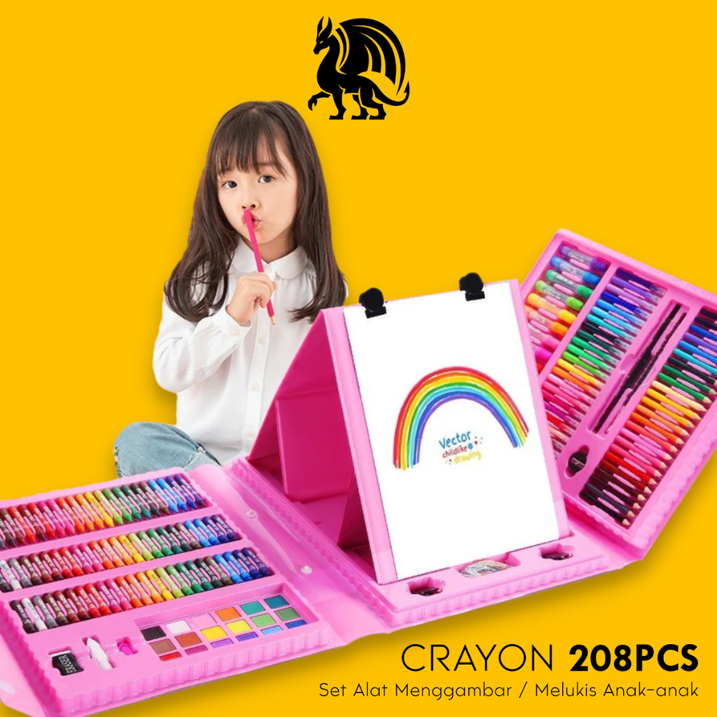 Jual FAST Crayon Anak Pengasah 208pcs Set Alat Menggambar Melukis Anak ...