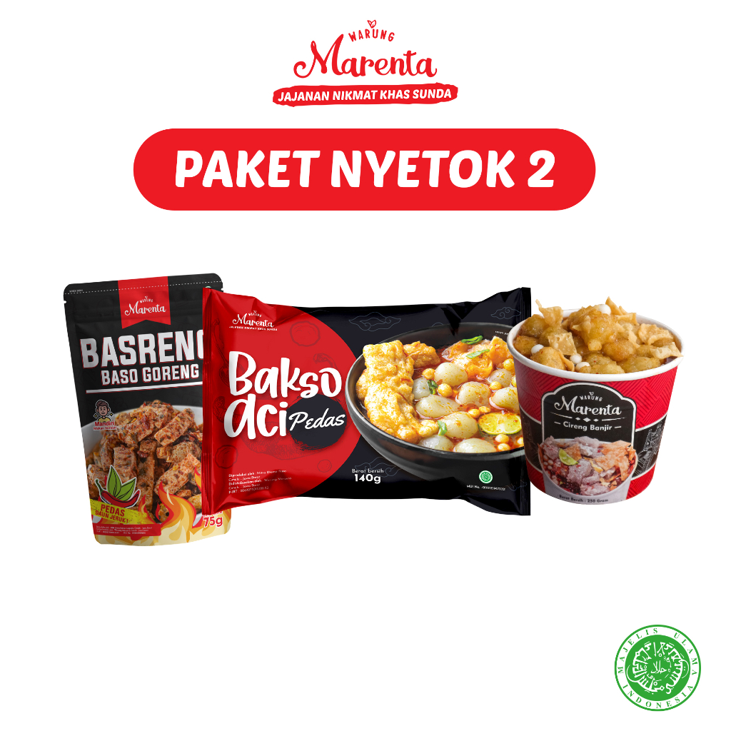 Jual MARENTA [ PAKET NYETOK 2 ] Baso Aci Pedas - Basreng Daun Jeruk ...