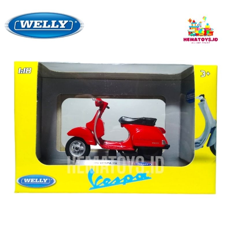 Jual Miniatur Vespa Motor Klasik Diecast Vespa PX 2016 1:18 Welly 12850 | Shopee Indonesia