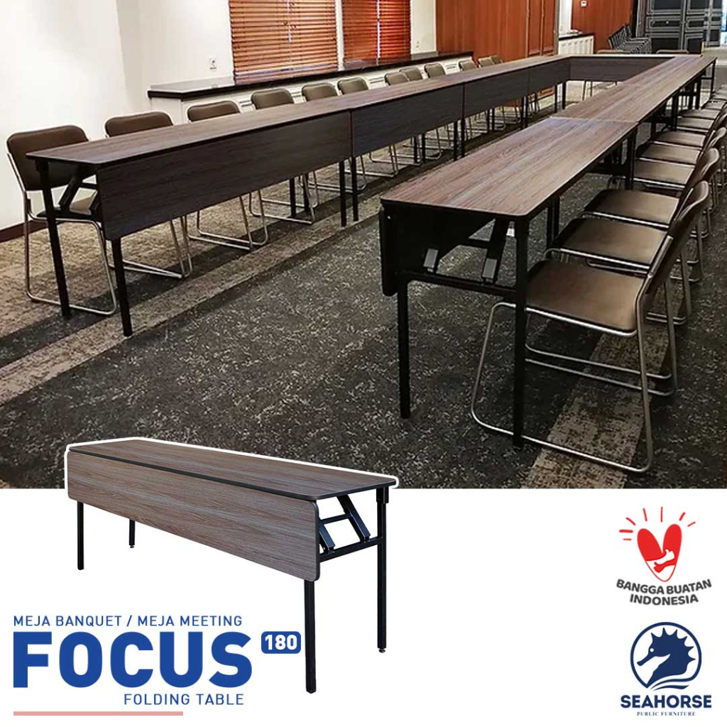 Jual Meja Meeting / Meja Rapat Lipat Focus 180+Tutup HPL | Shopee Indonesia