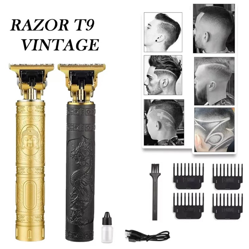 Jual EA (MOTIF NAGA) Alat Cukur Rambut Kumis Jenggot Profesional Hair Clipper Vintage / Alat ...