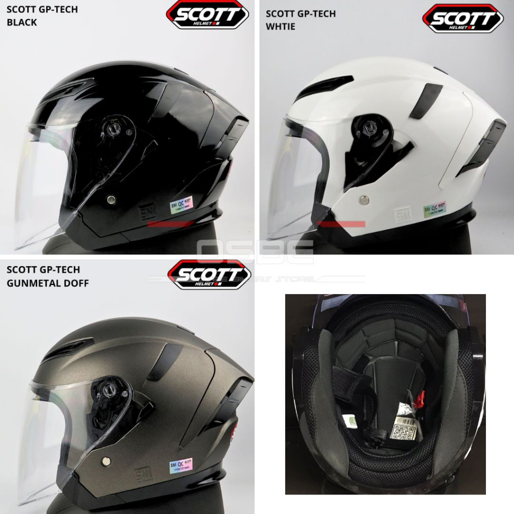 Jual ( PROMO ) HELM HALF FACE / HELM SCOTT GP-TECH HELM HALF FACE ...