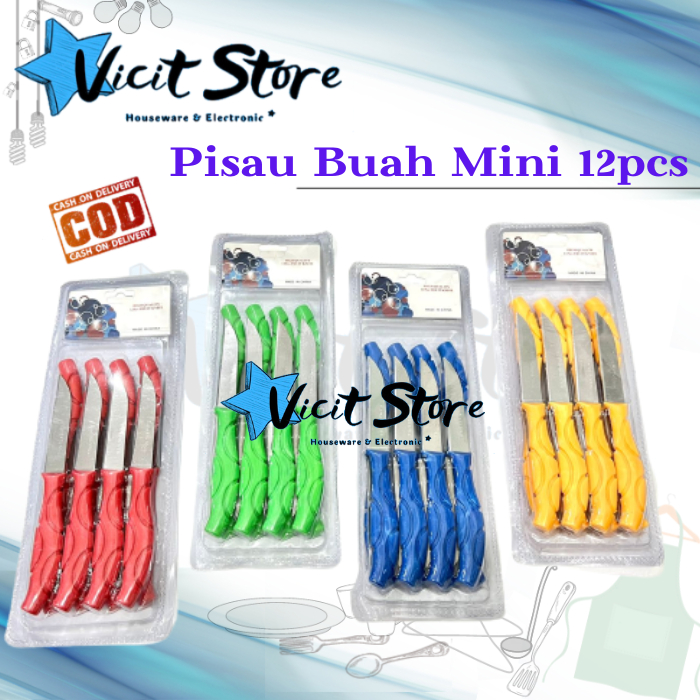 Jual Pisau Buah Mini 12pcs / Pisau Buah Stainless Harga 1pack isi 12pcs ...