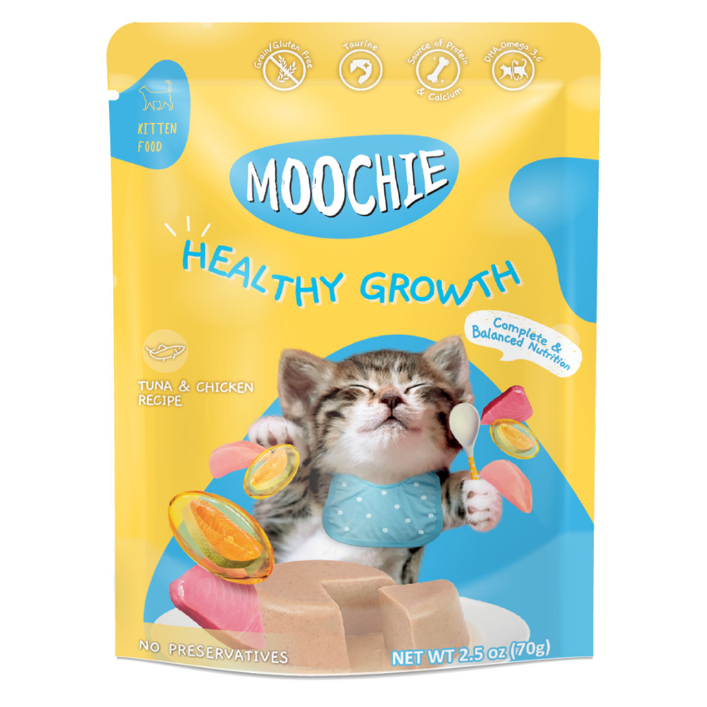 Jual Moochie HEALTHY GROWTH Tuna & Chicken Recipe Mousse for Kitten 70g ...