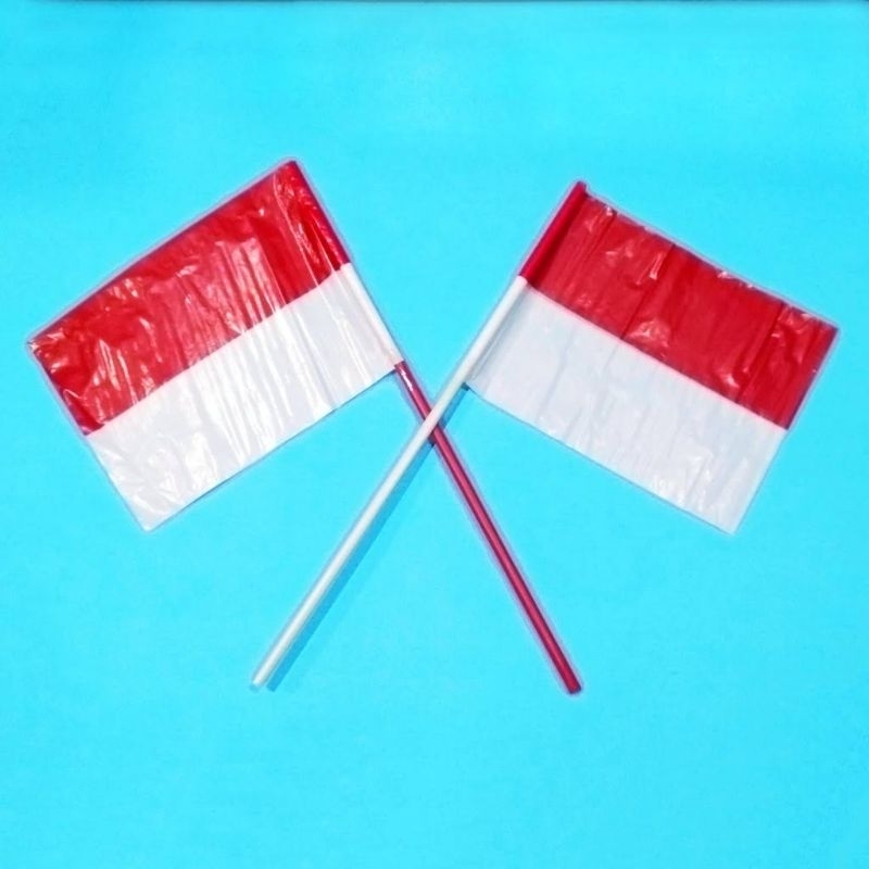 Jual Bendera pawai kecil merah putih plus gagang (isi 10pcs) | Shopee ...
