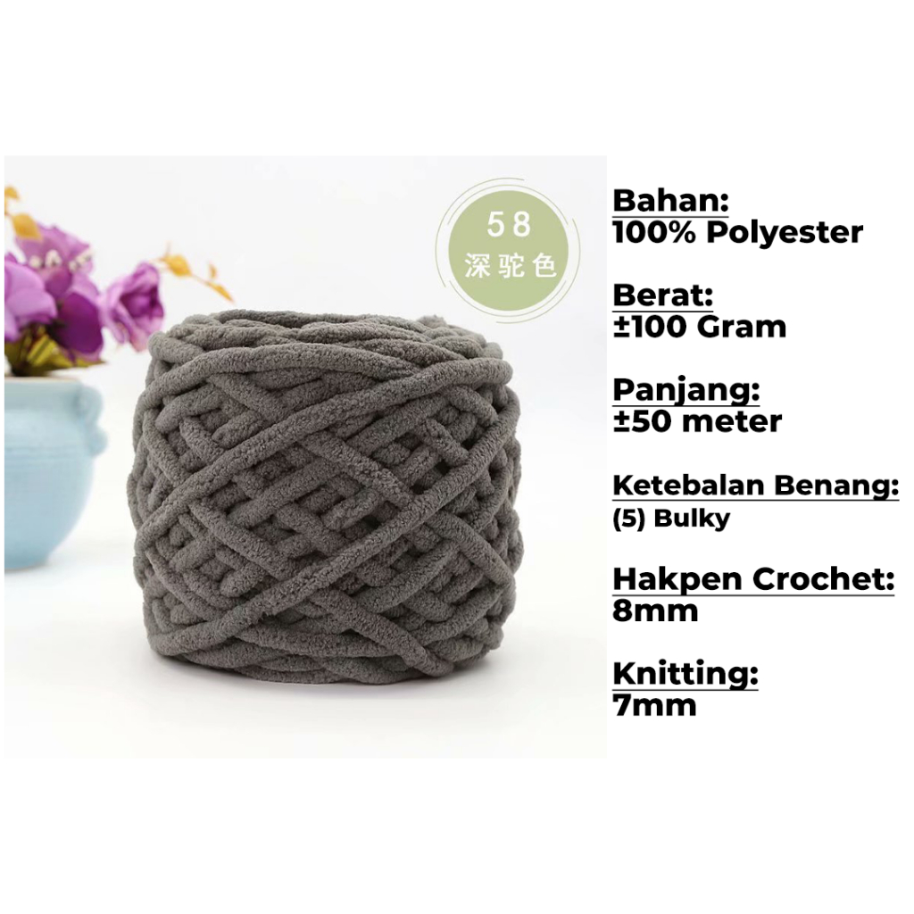 Jual Benang Rajut Chenille Besar Tebal Import Cenille Yarn | Shopee ...