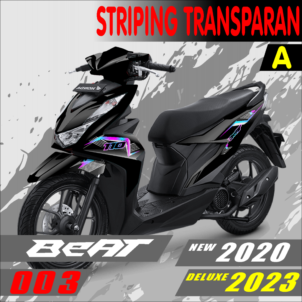 Jual SOLUSI MODIFIKASI KEREN BODY MOTOR BEAT DULUXE STRIPING TRANSPARAN ...