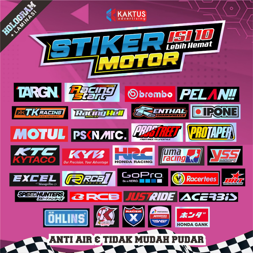 Jual Stiker Set Motor Racing Hologram Kotak | Shopee Indonesia
