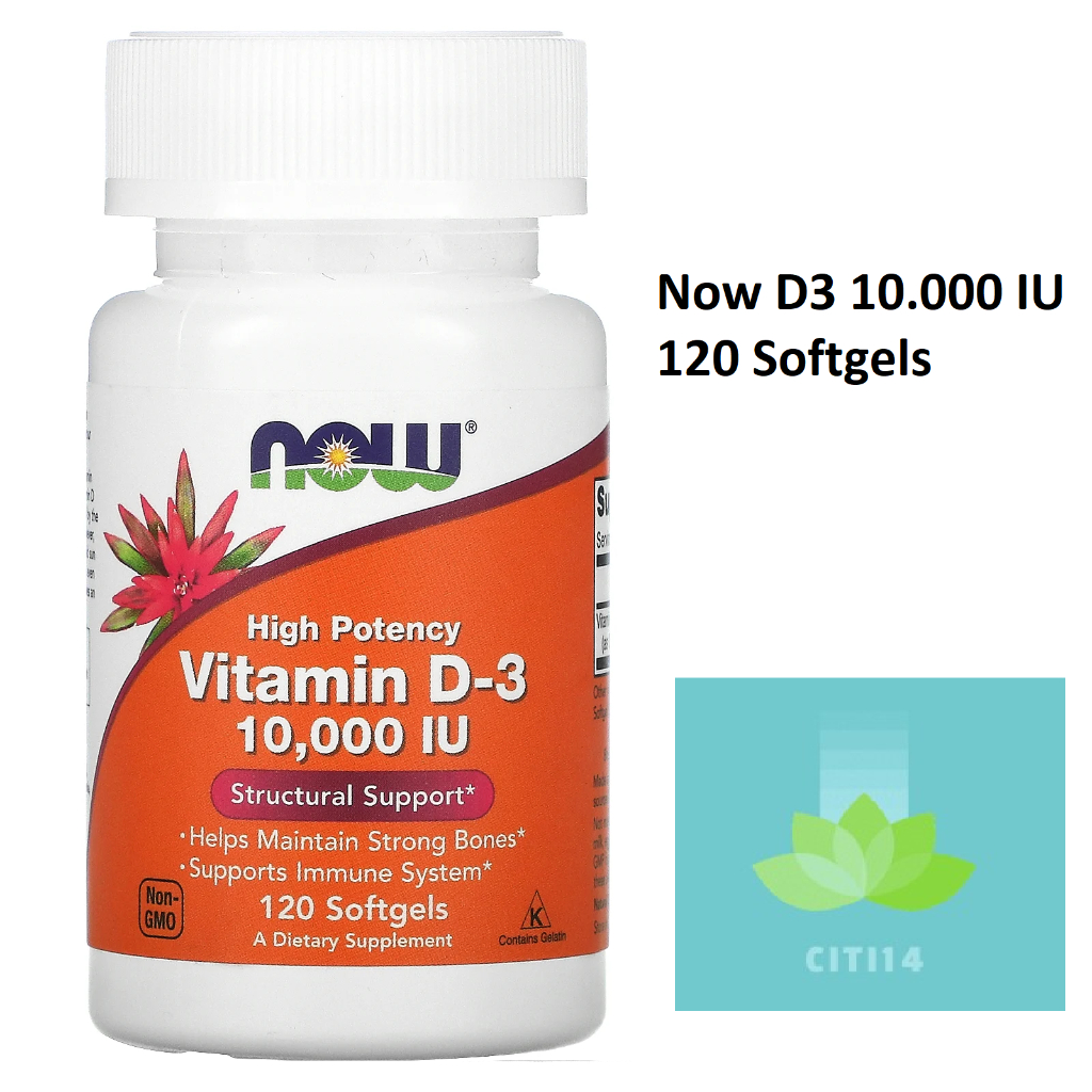 Jual Now Vitamin D3 10000 IU NOW FOODS Vit D3 10.000 IU 120 SOFTGELLS ...