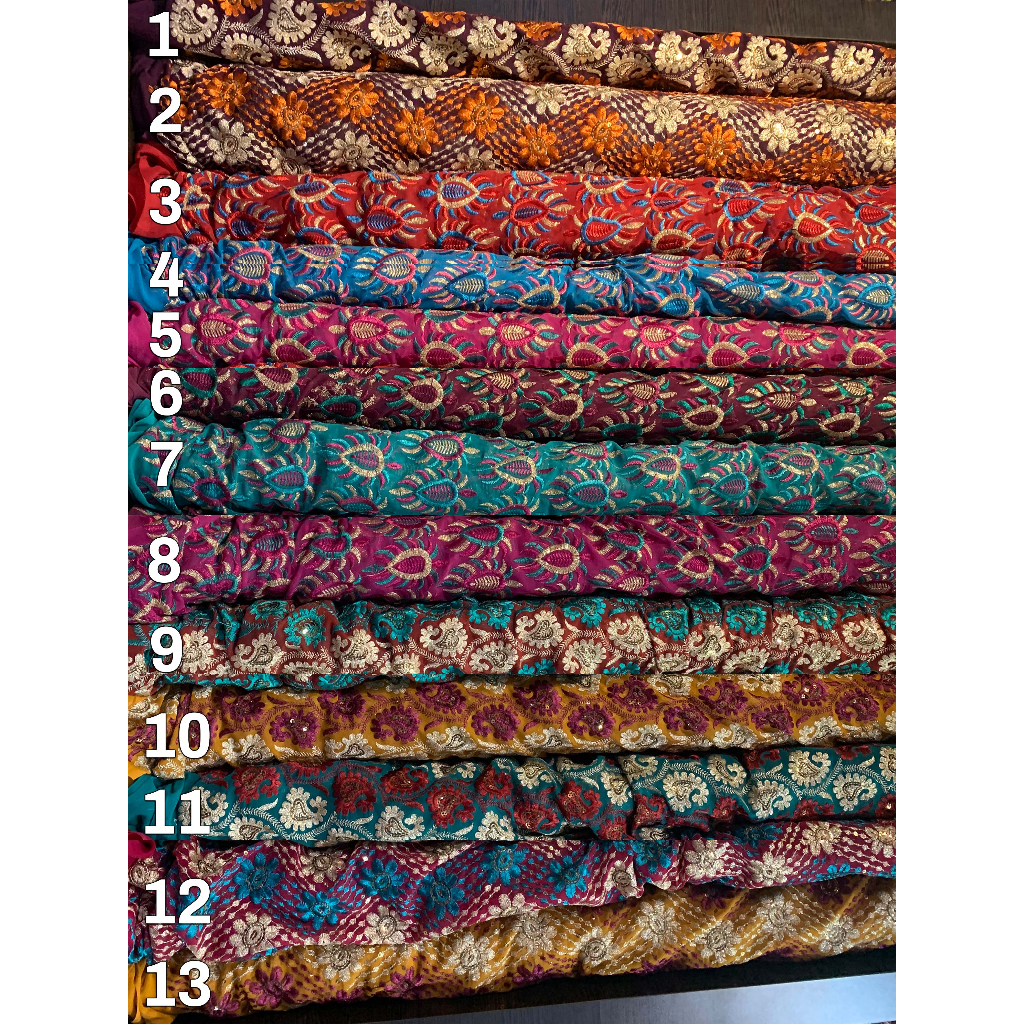 Jual Sari India Bordir / Bahan Kain Sari India Bordir | Shopee Indonesia