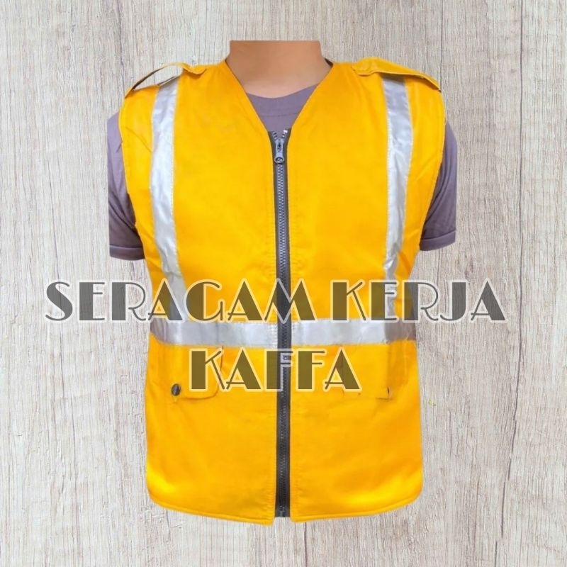 Jual Bisa COD! Rompi Kuning Parasut Skotlet Rompi Lapangan Rompi Parkir ...