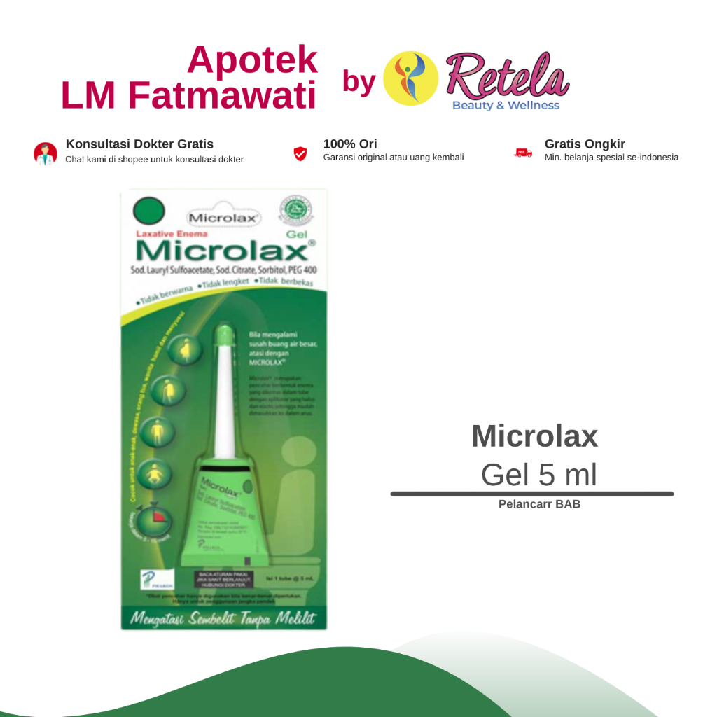 Jual MICROLAX GEL OBAT PENCAHAR 5ML | Shopee Indonesia