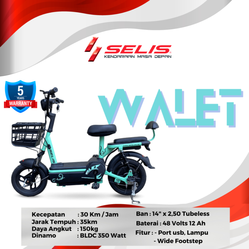 Jual Selis - Walet 48V 12 Ah Sepeda Listrik Dewasa Emoped Selis Sepedah ...