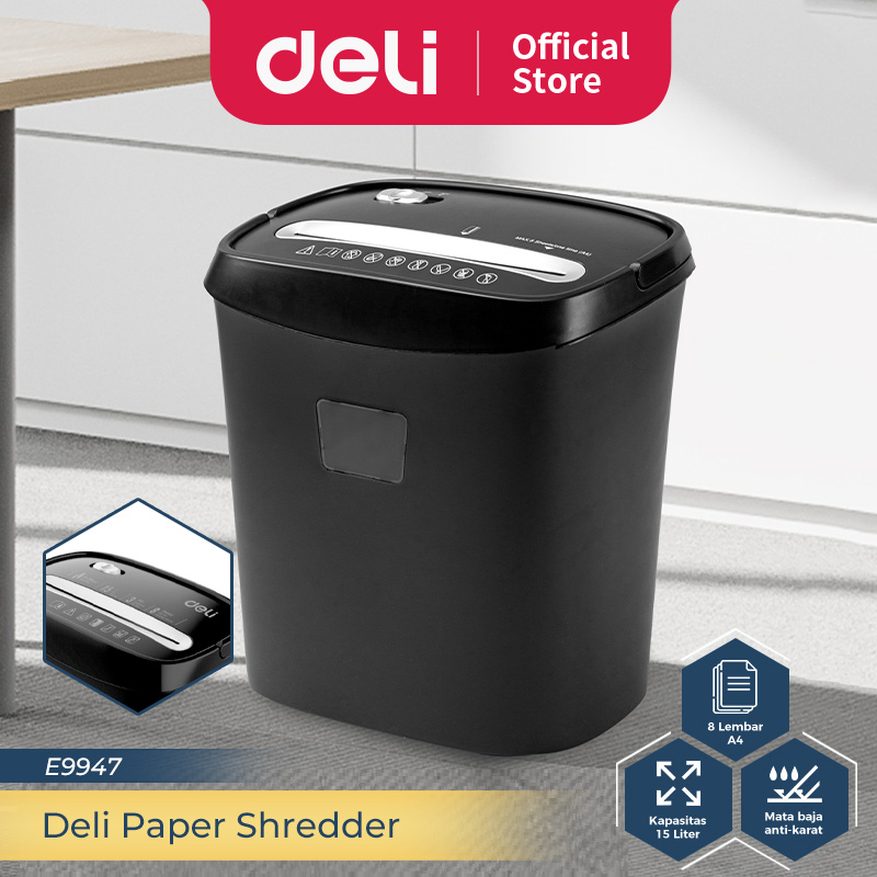 Jual Deli Paper Shredder / Mesin Penghancur Kertas Staples Kapasitas 8 ...