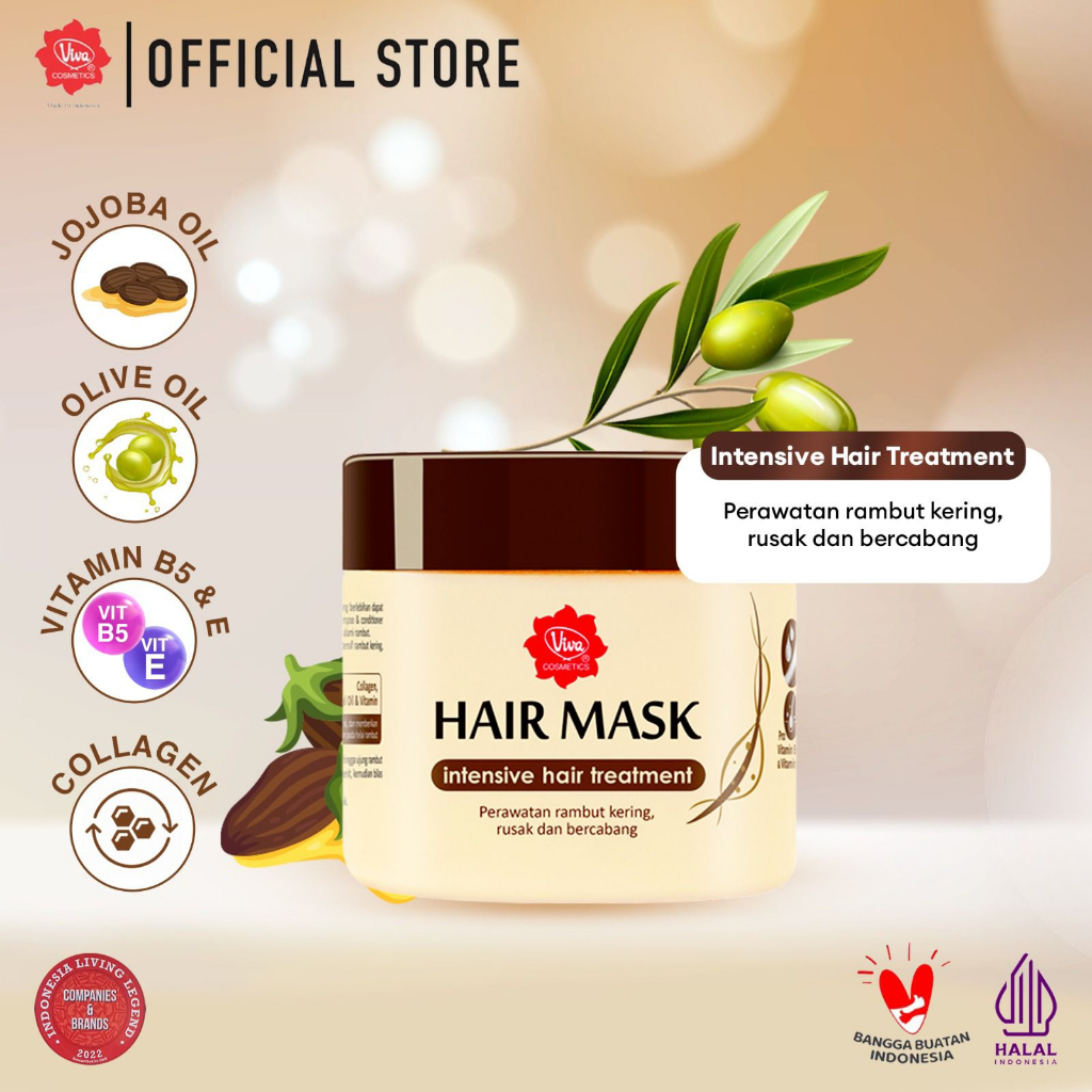 Jual Viva Hair Mask with COLLAGEN, JOJOBA OIL & VIT B5 - 200 g | Shopee ...