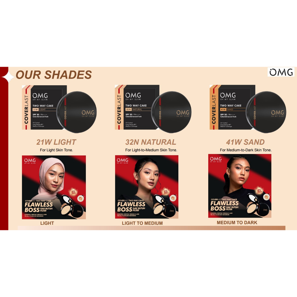 Jual OMG Oh My Glam Coverlast Two Way Cake 12g - Blur Effect TWC ...