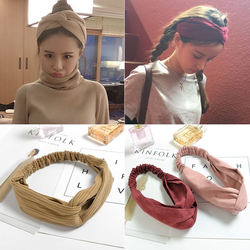 Jual Bando Bandana Kain Motif Ala Korea garis | Shopee Indonesia