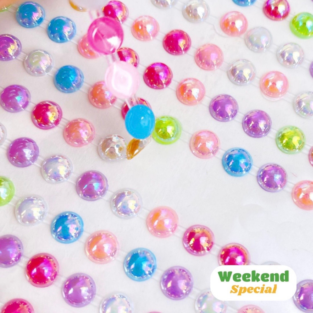 Jual ISI BANYAK 260 Pcs / 6 mm MANIK HALF MUTIARA PEARL STIKER ANAK ...