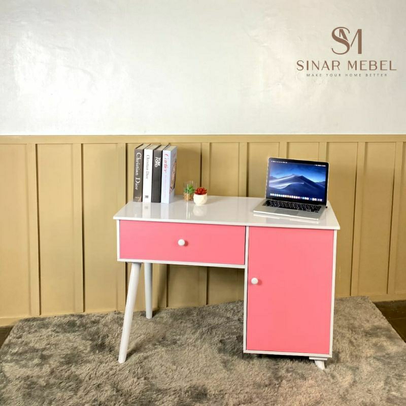 Jual Meja Tulis / Meja Kerja / Meja Minimalis Pink (FREEONGKIR JAWA ...