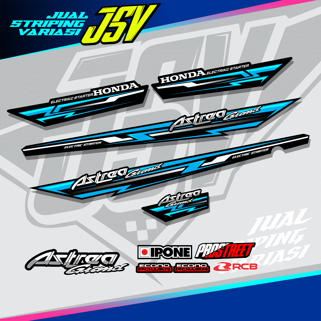 Jual Striping Honda Stiker ASTREA Elegan 02 Variasi Sticker Motor Grand ...