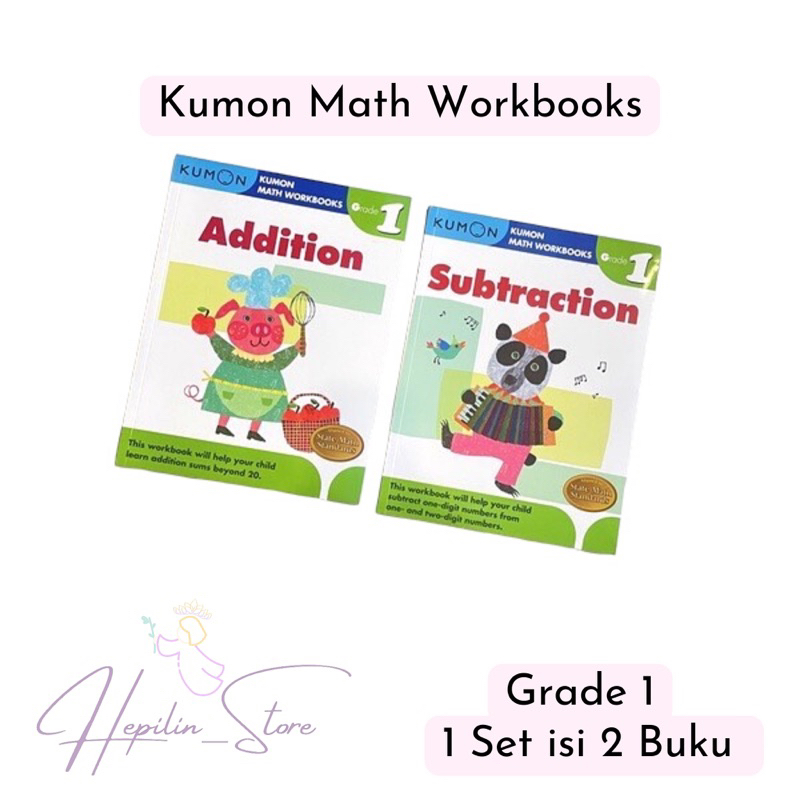 Jual KUMON Math Workbooks GRADE 1 ( 1 Set isi 2 Buku ) Subtraction dan ...