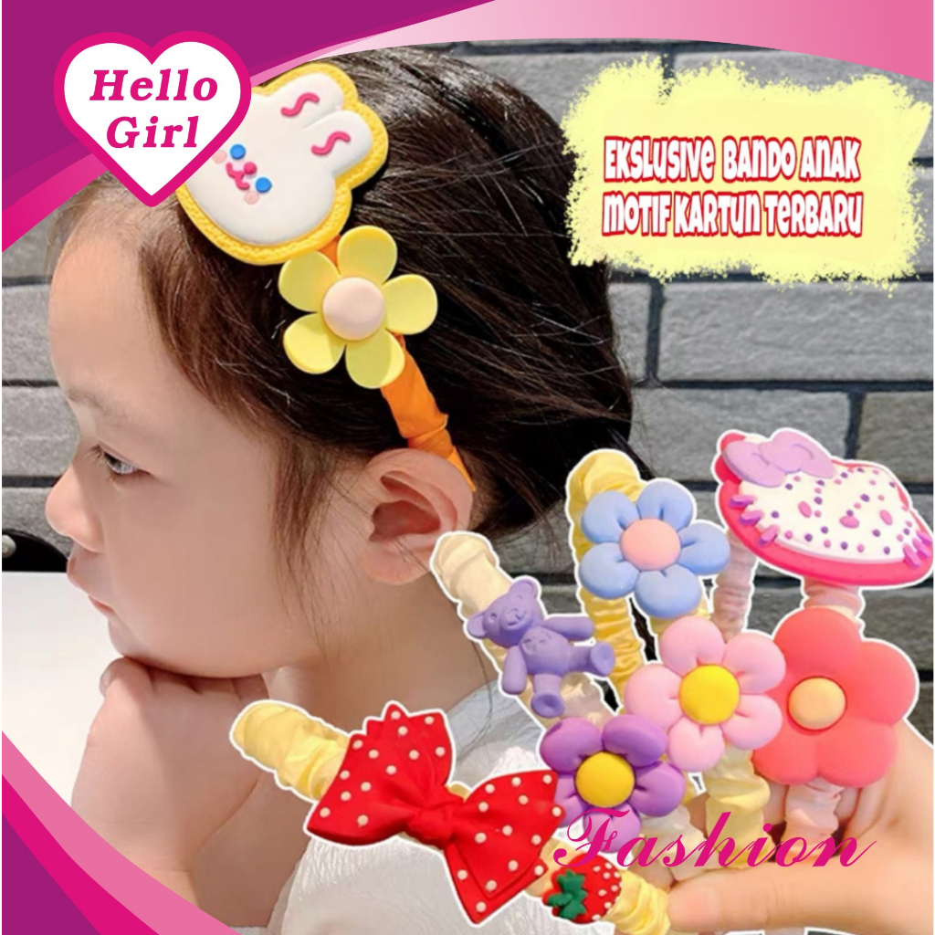 Jual (Hello Girl)B71 Bando Anak Lucu Terbaru Motif Kartun/Bando Anak ...