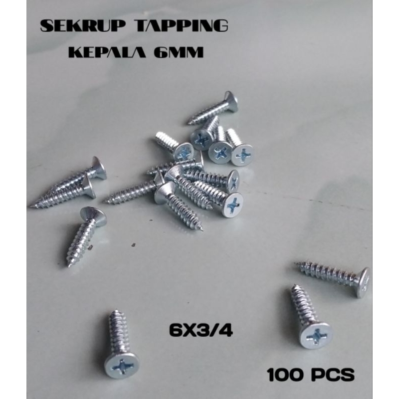 Jual SEKRUP TAPPING JF 6X3/4 PUTIH ( 100 PCS ) | Shopee Indonesia