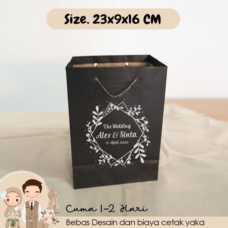 Jual Tas Kertas Souvenir Uk. 23x9x16cm / Paper Bag Suvenir Pernikahan ...