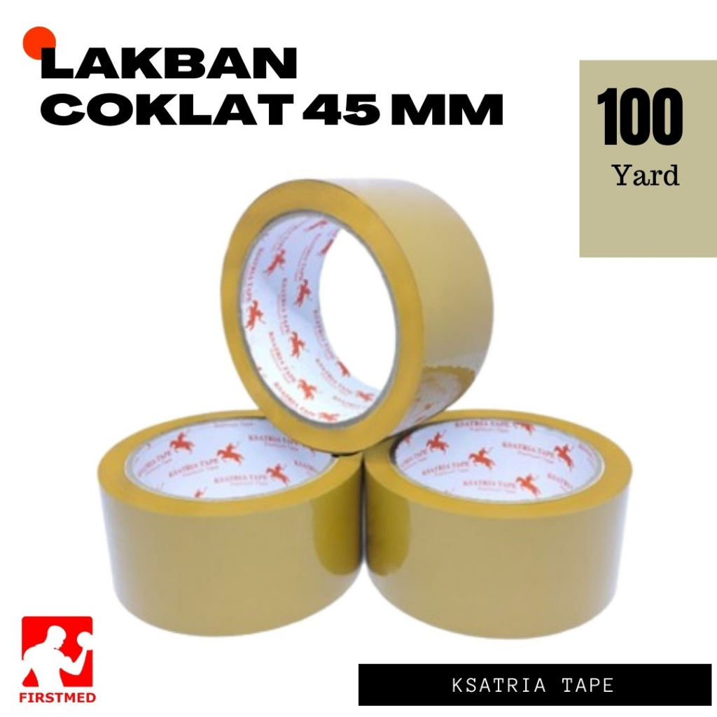 Jual LAKBAN COKLAT 100 YARD 45 MM SOLASIBAN SLASIBAN COKLAT OPP ISOLASI ...