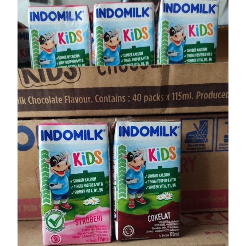 Jual Susu Indomilk Kids UHT Cokelat Strowberry 115 ML | Shopee Indonesia