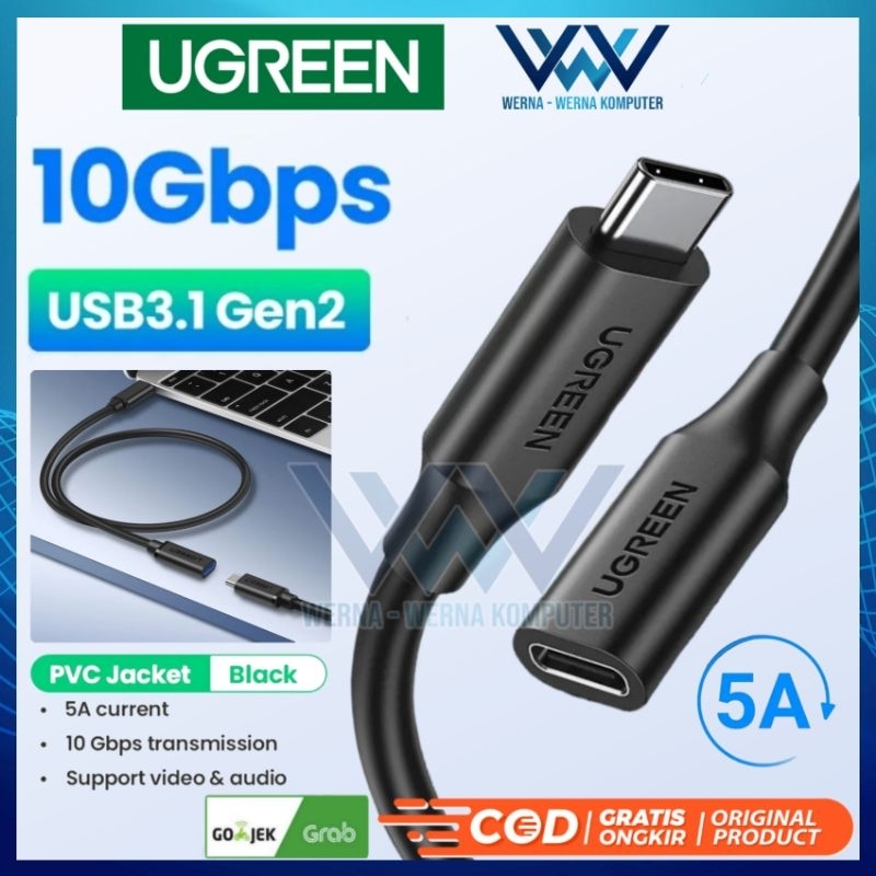 Jual UGREEN Kabel USB 3.1 Type-C Extension Male to Female Thunderbolt 3 ...