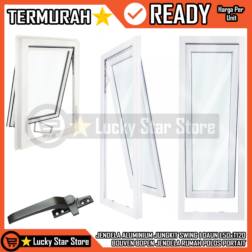 Jual JENDELA ALUMINIUM JUNGKIT SWING L50xT120 50x120 JENDELE 1 DAUN ...
