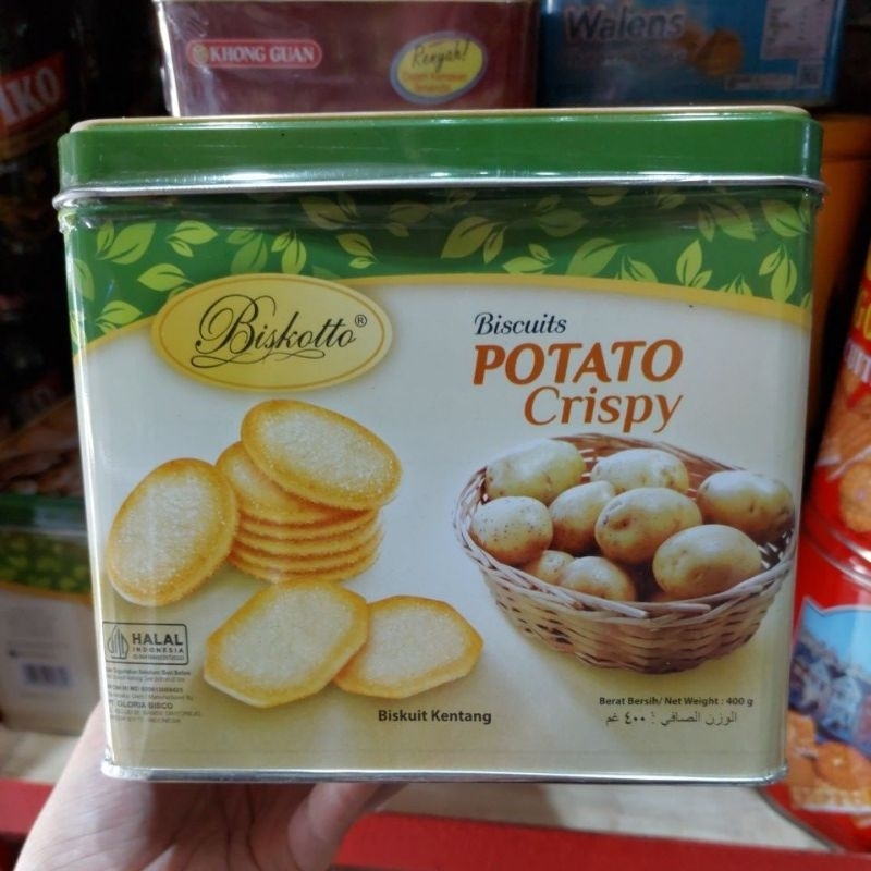 Jual (ED thn 2026) Biskotto Potato kaleng | Shopee Indonesia