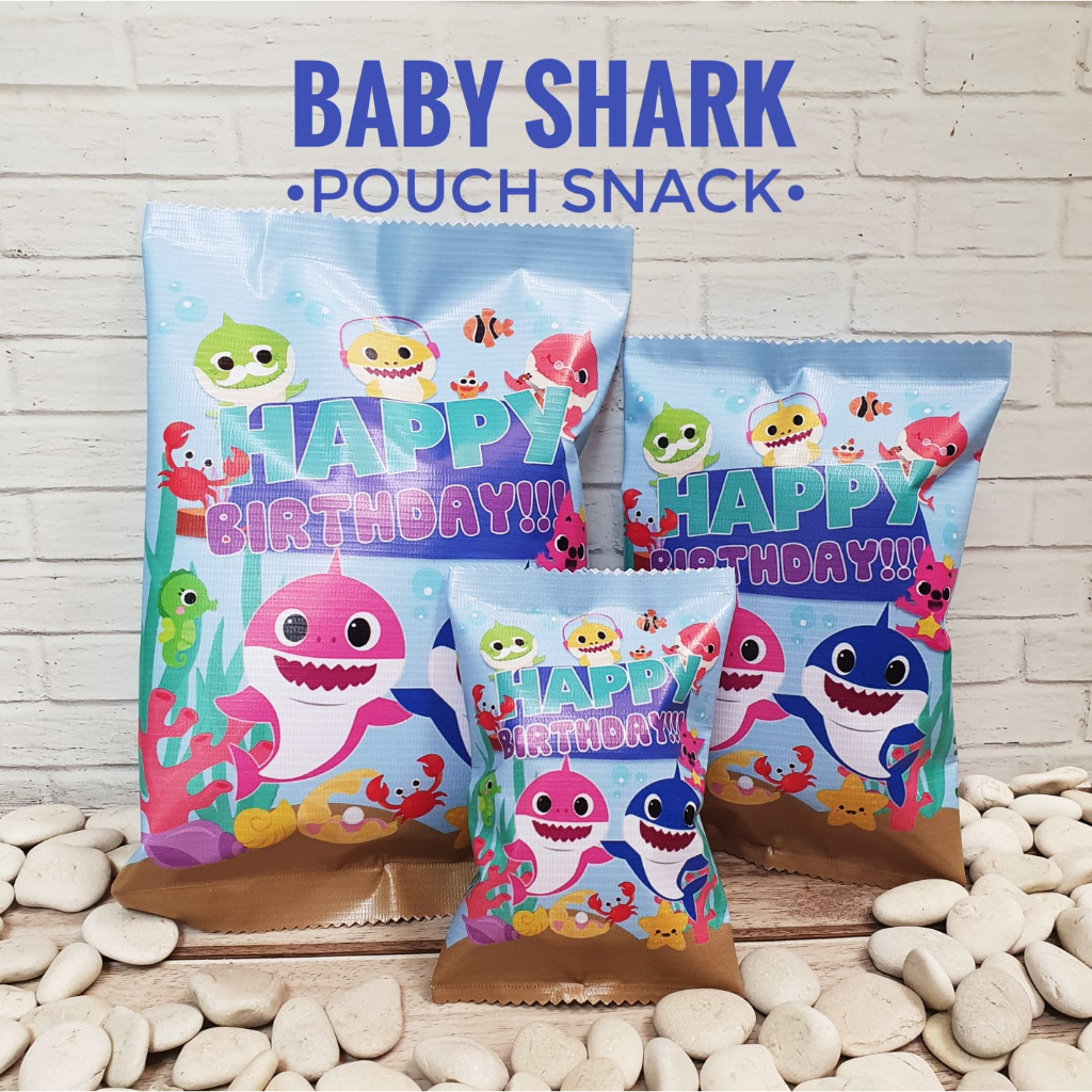 Jual Baby Shark Pouch Snack Vinyl Kemasan Snack Hampers Birthday Jumbo ...