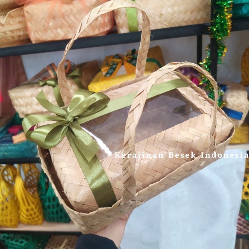 Jual Besek Jinjing Ukuran 30cm x 20cm dan 30cm x 15cm Natural Hias Pita ...
