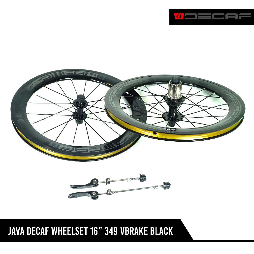 Jual JAVA DECAF WHEELSET 16" 349 VBRAKE BLACK | Shopee Indonesia