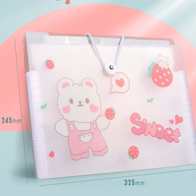 Jual cute multilayer folder document organizer map tempat penyimpanan ...