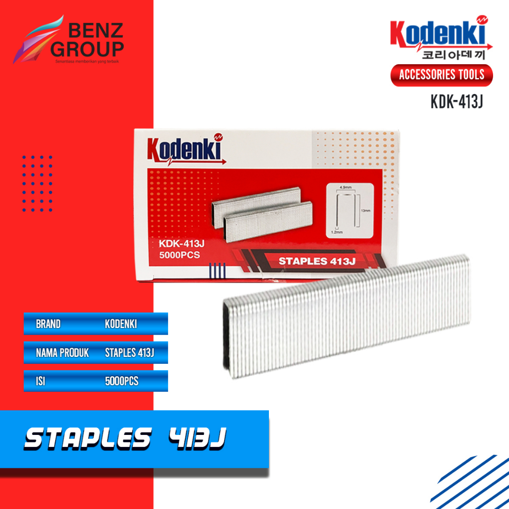 Jual Isi staples 413J airnailer stapler gun paku tembak rotan 5000 ...