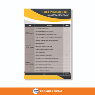 Jual Poster Kesehatan, Poster Tabel GCS, Glasgow Coma Scale | Shopee ...