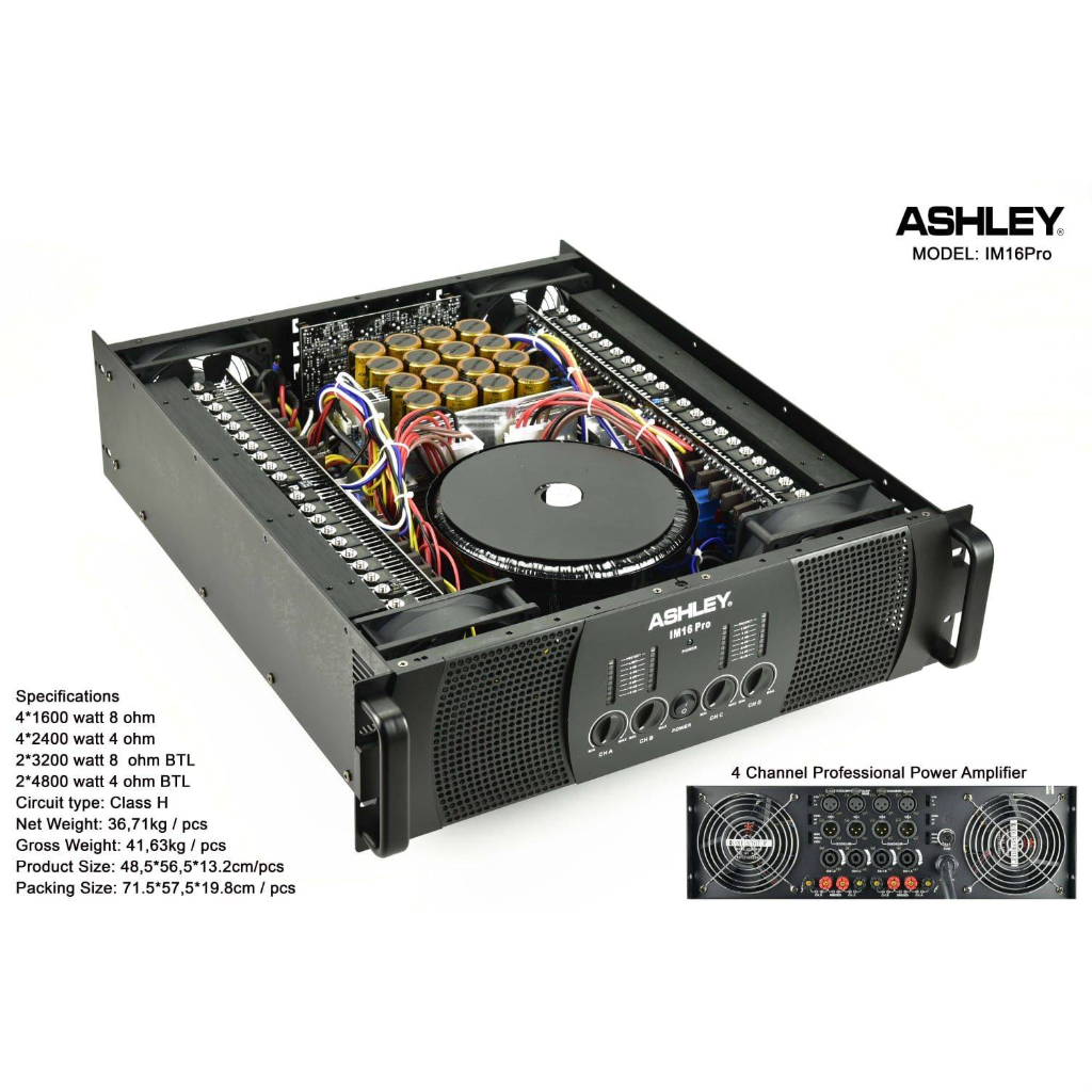 Jual POWER AMPLIFIER ASHLEY IM16 IM 16 4 CHANNEL ORIGINAL | Shopee ...