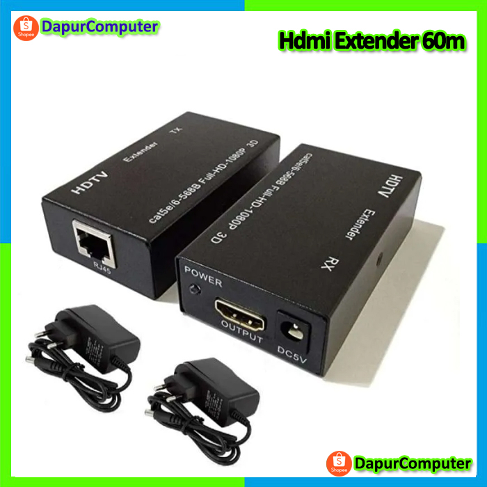 Jual hdmi extender 60m converter hdmi to lan rj45 original murah ...