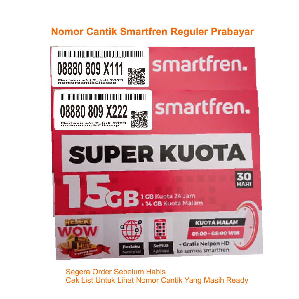 Jual Nomor Cantik Smartfren 888 111 222 Nomer Rapi Perdana Smart ...