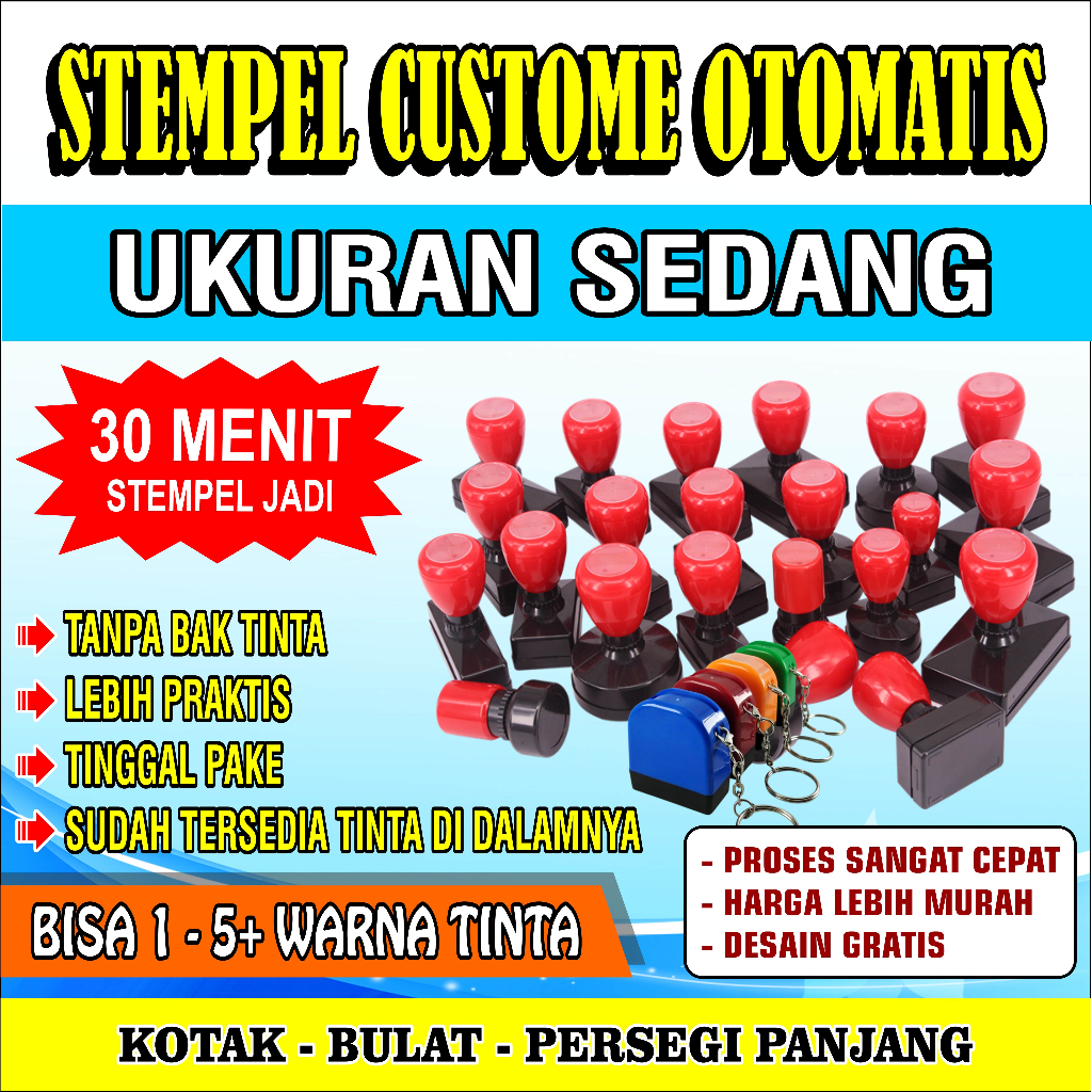 Jual (UKURAN SEDANG) Stempel Custom / Stempel Flash / Stempel Otomatis | Shopee Indonesia